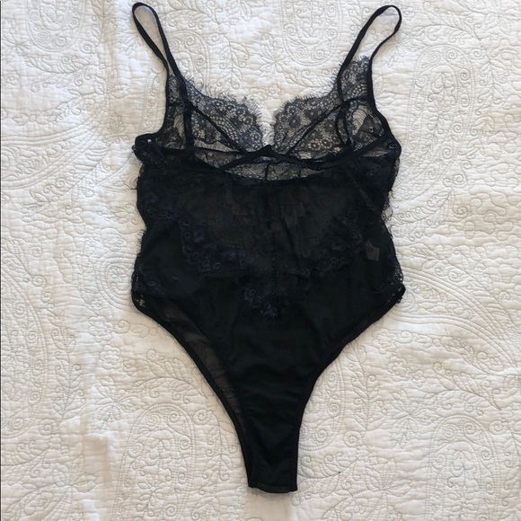 Intimates & Sleepwear | Teddy Bodysuit Lingerie Sheer Eyelash Lace Mesh ...